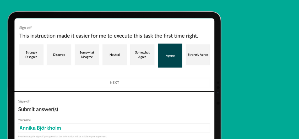 Compliance Sign-off + Standard Operating Procedures.